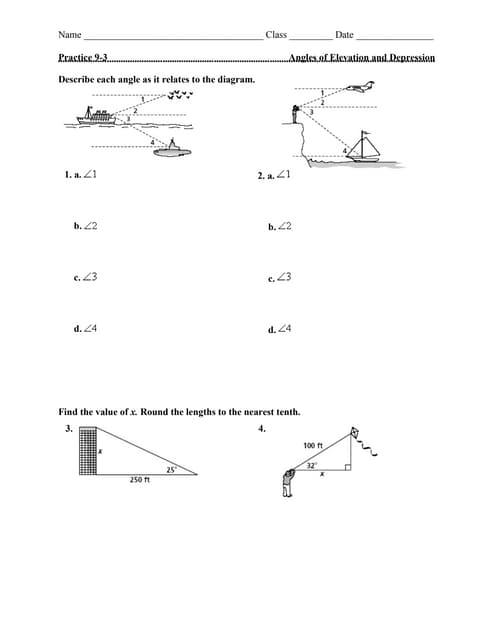 angle of elevation and depression | PPT | Physics | Science