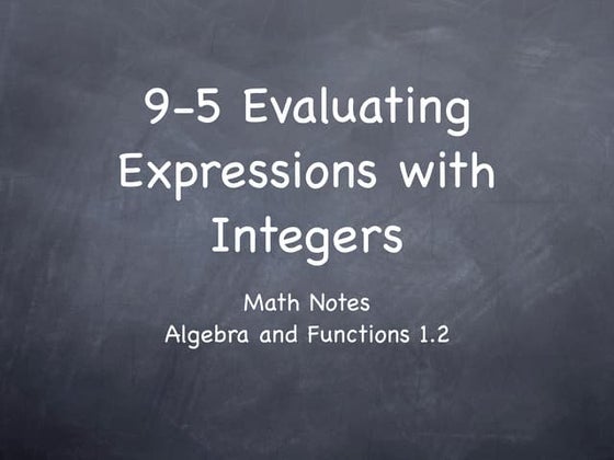 Operations with integers | PPTX