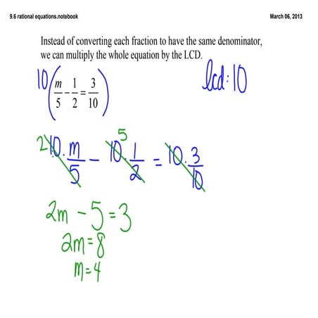 9.6 rational equations | PPT