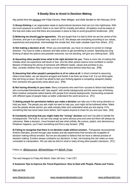 Six questions for more inclusive decisions - Don't believe everything ...