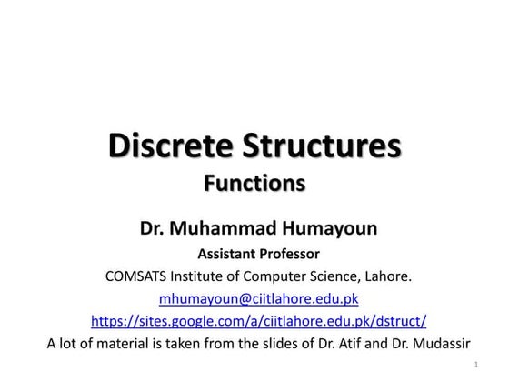 Functions in mathematics | PPT | Programming Languages | Computing