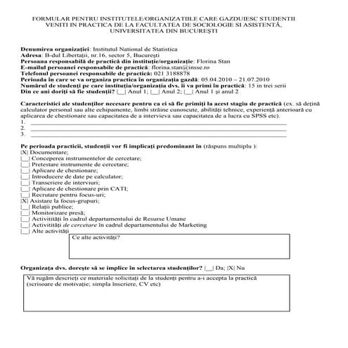 Practica Tabel Centralizat | XLS