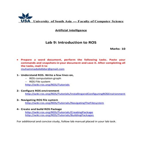 INTRO TO ROS ROBOTIC OPERATING SYSTEM | DOCX
