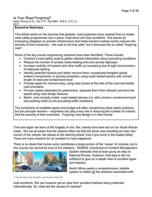 A Review Of Highways Geometric Design To Ensure Road Health And Safety ...