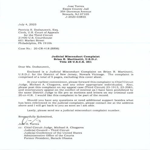 Joey The Player - MISCONDUCT COMPLAINT AGAINST JUDGE BRIAN MARTINOTTI | PDF