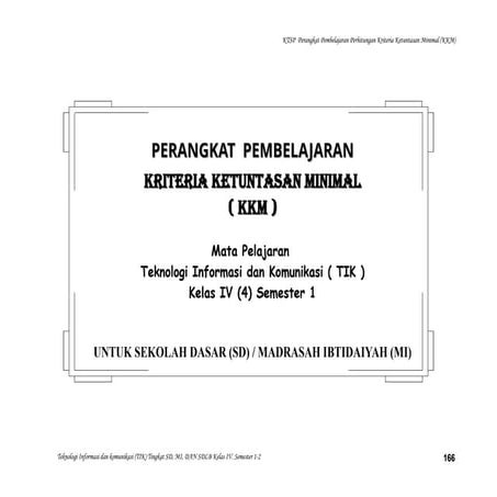 -9- KKM TIK KELAS 4 untuk Sekolah dasar (SD) | DOC