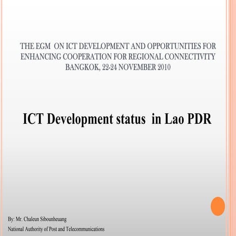 ICT Development status in Lao PDR | PDF
