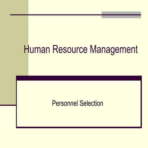 9 personnel selection | PPT