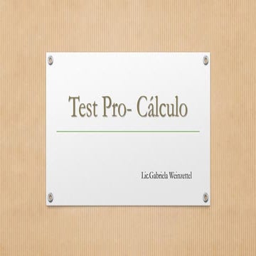 Test Pro Cálculo | PPT