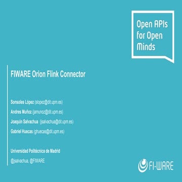 FIWARE Real-time Processing of Historic Context Information using Apache Flink. FIWARE Global ...