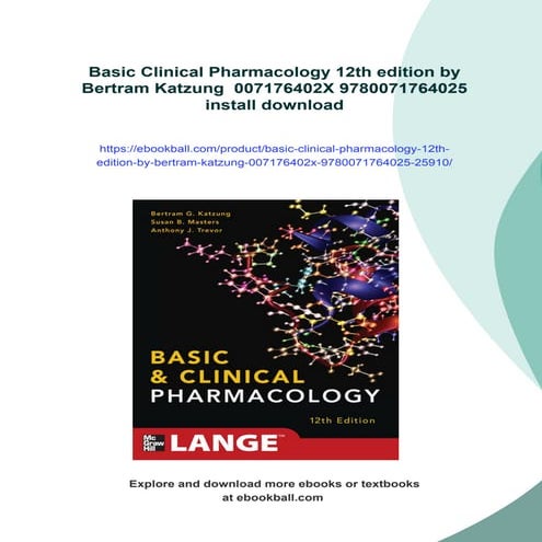 Basic Clinical Pharmacology 12th edition by Bertram Katzung 007176402X ...