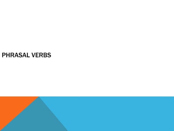 Phrasal verbs lifestyle | PPT