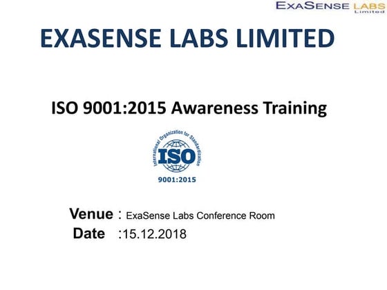 ISO 9001:2015 awareness. | PPSX | Business | Business and Finance