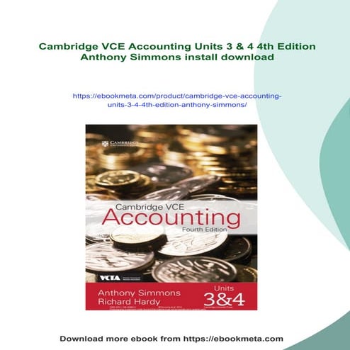 Cambridge VCE Accounting Units 3 & 4 4th Edition Anthony Simmons | PDF
