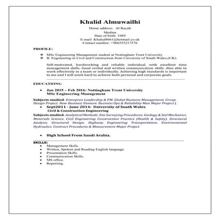 Khalid CV, pdf | PDF