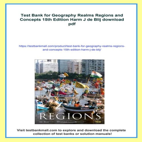 Test Bank for Geography Realms Regions and Concepts 15th Edition Harm J ...