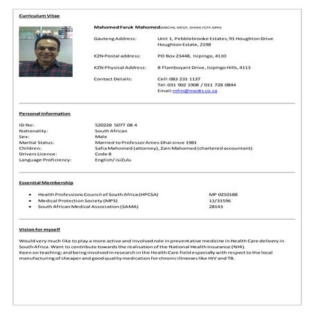 Faruk Mahomed CV 0615 | DOCX