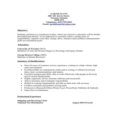 Garth's resume 111 | PDF