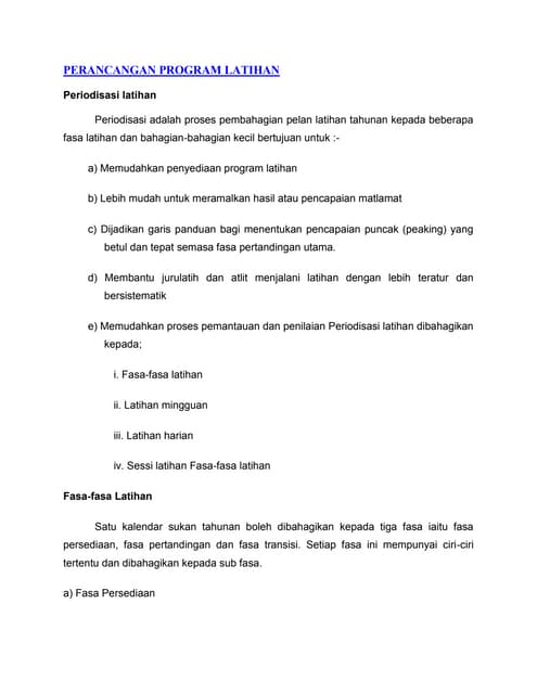 Periodisasi Latihan | DOC