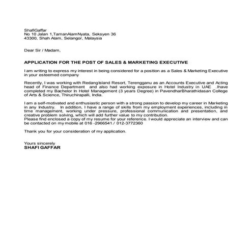 SHAFI Resume -2015 | DOCX