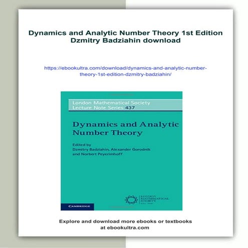 Dynamics and Analytic Number Theory 1st Edition Dzmitry Badziahin | PDF