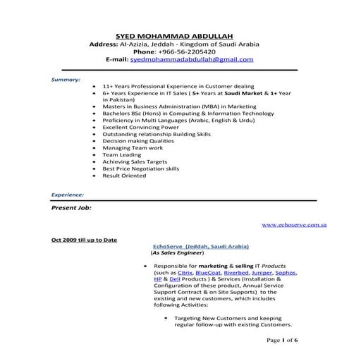 Abdullah's CV (Updated-1)REV-1 | DOC