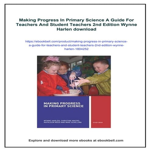 Making Progress In Primary Science A Guide For Teachers And Student ...