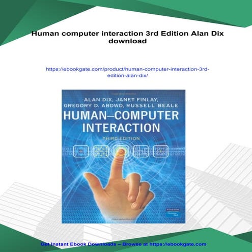 Human computer interaction 3rd Edition Alan Dix | PDF
