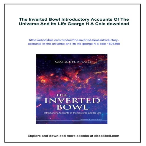The Inverted Bowl Introductory Accounts Of The Universe And Its Life ...
