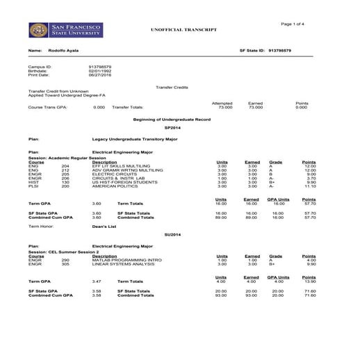 Transcripts | PDF | Undergraduate Education | College Education