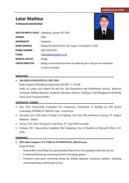 Cv muhammad luthfi nugroho | PDF