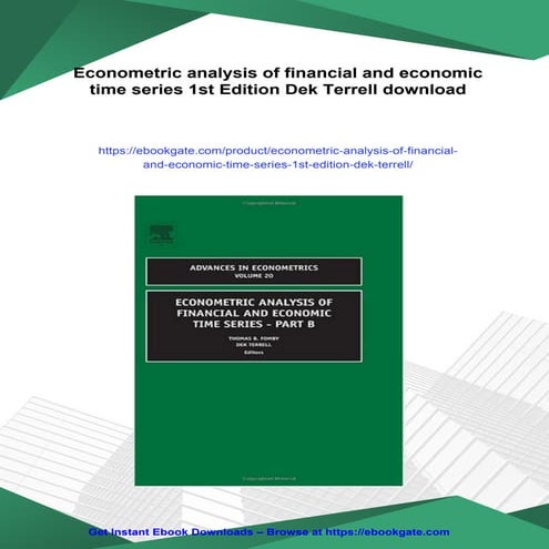 Econometric analysis of financial and economic time series 1st Edition Dek Terrell | PDF