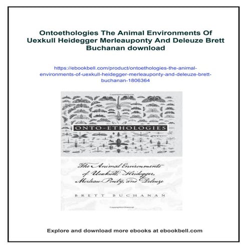 Ontoethologies The Animal Environments Of Uexkull Heidegger Merleauponty And Deleuze Brett ...