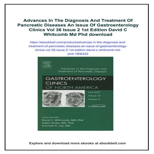Advances In The Diagnosis And Treatment Of Pancreatic Diseases An Issue ...