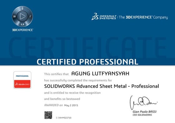 Certified SolidWorks Professional, Lars Peter S Vognsen | PPT
