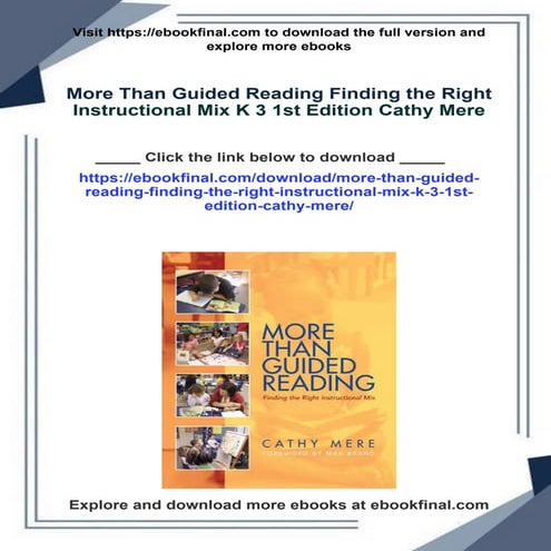 Instant ebooks textbook More Than Guided Reading Finding the Right Instructional Mix K 3 1st ...