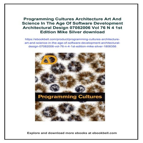 Programming Cultures Architecture Art And Science In The Age Of ...