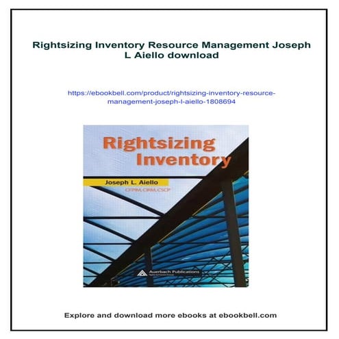Rightsizing Inventory Resource Management Joseph L Aiello | PDF