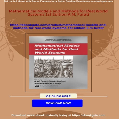 Mathematical Models and Methods for Real World Systems 1st Edition K.M. Furati | PDF