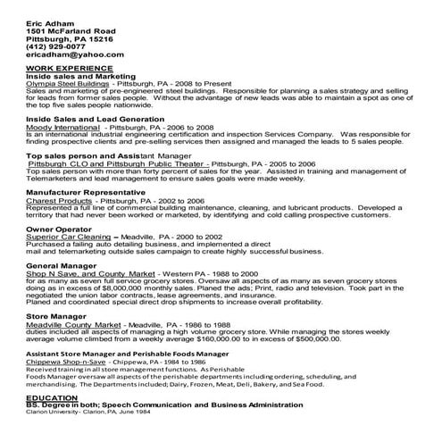 Eric Adham RESUME (1) | DOCX | Sales | Business