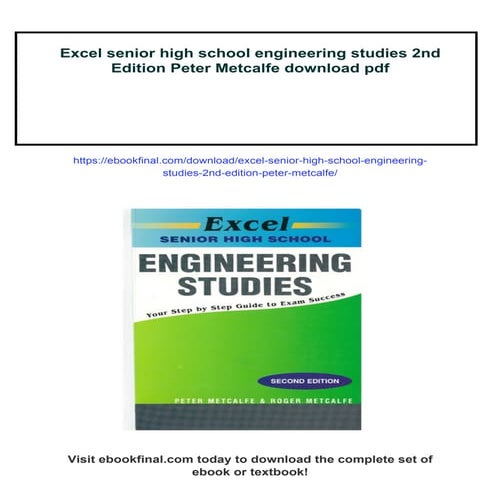 Excel senior high school engineering studies 2nd Edition Peter Metcalfe ...