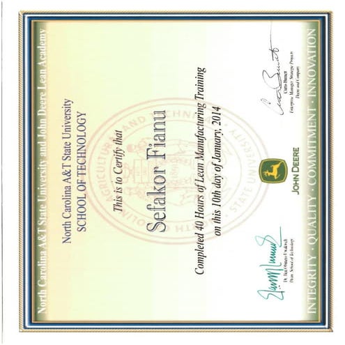 Lean Manufacturing certification | PDF