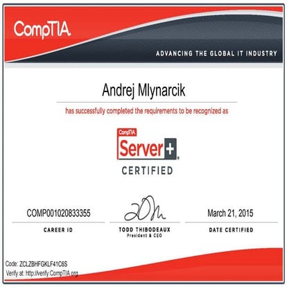 CompTIA Server+ certificate | PPT
