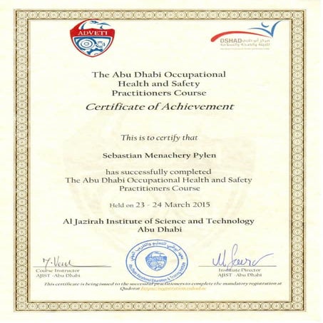 Certificate OHS | PDF