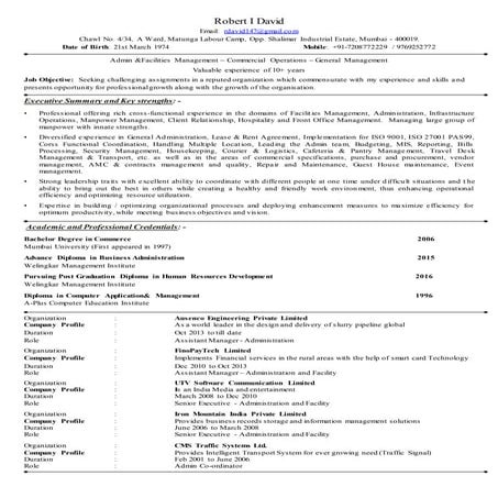 Firoz Ahmed Facility Management CV | DOC