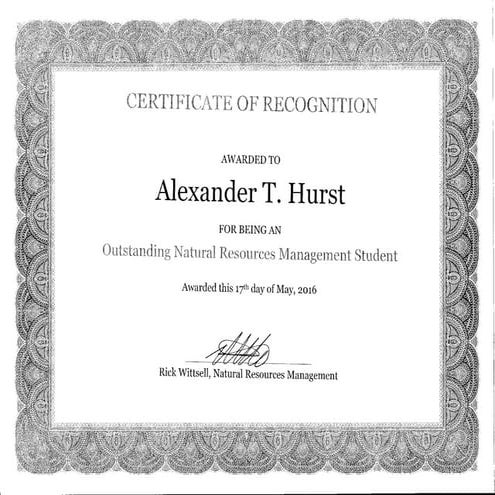 NRM Outsanding Student Certificate | PDF