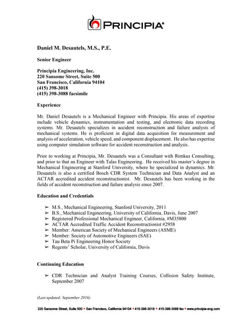 Daniel Desautels presentations