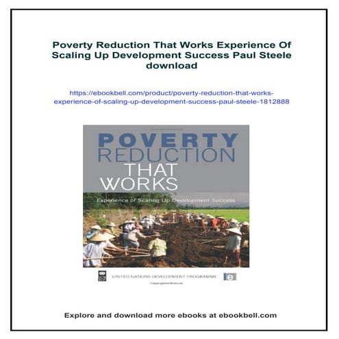 Poverty Reduction That Works Experience Of Scaling Up Development ...