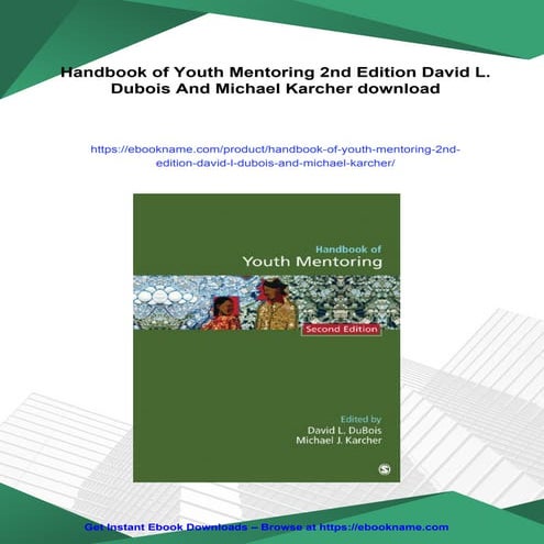 Handbook of Youth Mentoring 2nd Edition David L. Dubois And Michael Karcher | PDF