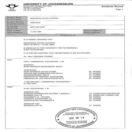 Academic History | PDF